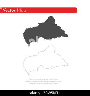 Vector map Central African Republic and Bangui. Country and capital ...