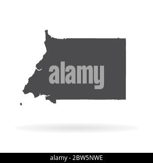 Vector map Equatorial Guinea. Isolated vector Illustration. Black on ...