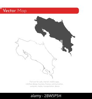 vector map of Costa Rica isolated on a transparent background, Detailed ...
