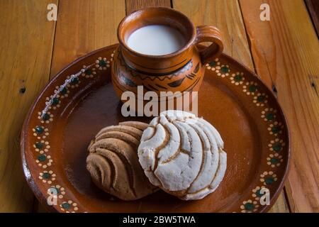 traditional sweet mexican bread conchas, coffee beans, mexican Stock ...