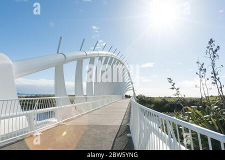 New Plymouth New Zealand - TJuly 27 2014; Te Rewa Rewa Bridge with ...