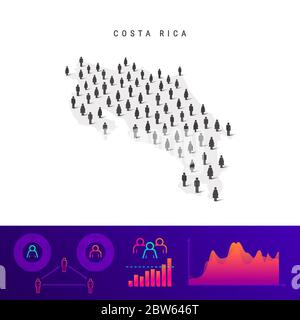 Costa Rica population. Statistic map made from stick figure people ...