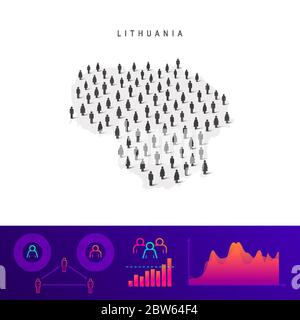 Lithuania People Icon Map. Stylized Vector Silhouette of Lithuania ...