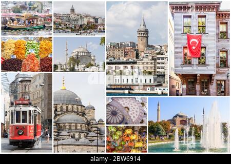 Collage of Istanbul ( Turkey ) images - travel background (my photos ...