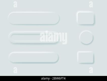 Set of vector editable neomorphic buttons. Vector illustration Stock ...
