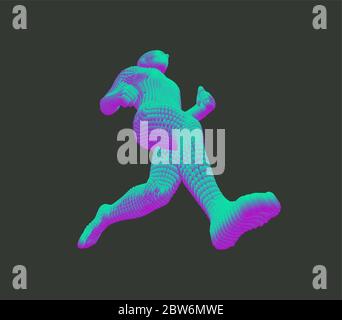 Running man or marathon runner. 3D human body model. Design for sport ...