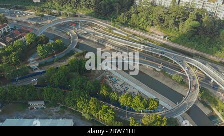 Aerial view of a traffic intersection, Kuala Lumpur, Malaysia Stock ...