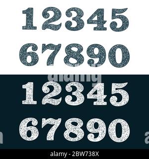 Numbers vector doodle typography font style colorful set Stock Vector ...