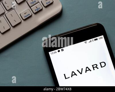 In this photo illustration a Lavard logo seen displayed on a smartphone ...