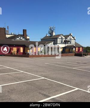 RAINHAM, UK MAY 30: Albion public House all boarded up during to ...