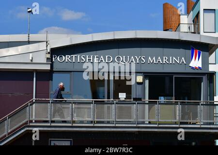 Lock gates at Portishead Marina Stock Photo - Alamy