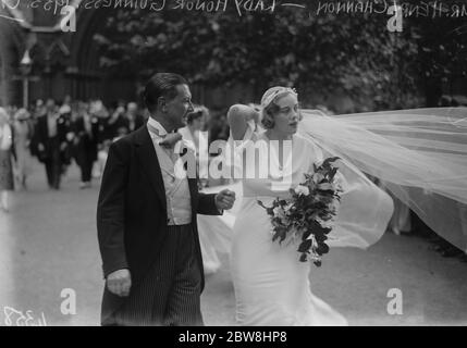Lady Honor Guinness weds at St Margarets , Westminster . 14 July 1933 ...