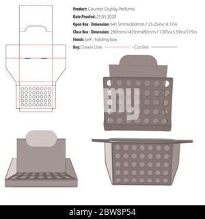 Counter display template, vector with die cut, laser cut layers ...