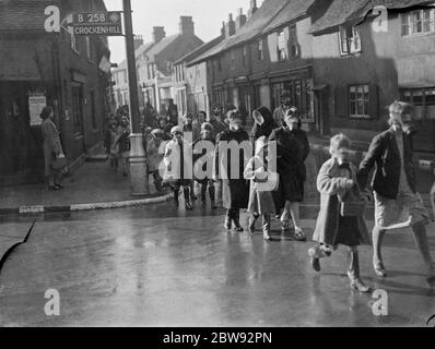 Gas Mask drill at school, 1939 Stock Photo - Alamy