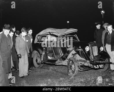 Crash at Crittalls Corner in Sidcup, Kent. 1934 Stock Photo - Alamy