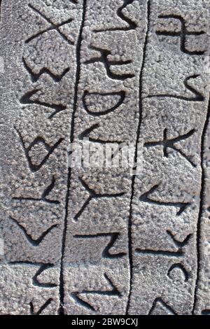 The model scripts inscriptions of oldest Turkic language Stock Photo ...