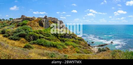 Crusader Castle and Roman Remains in downtown of Beirut, Lebanon Stock ...