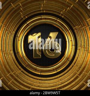 3d number 16 gold Stock Photo - Alamy