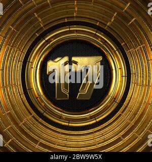 gold seventeen number 3d 17 illustration render Stock Photo - Alamy