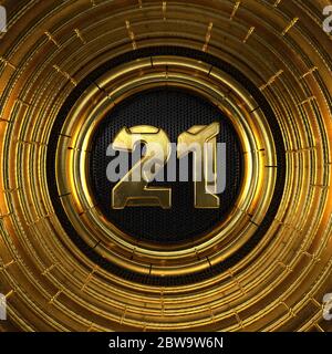 3D Gold Number twenty-one on white background Stock Photo - Alamy
