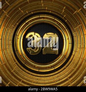 gold 32 number 3d illustration render Stock Photo - Alamy