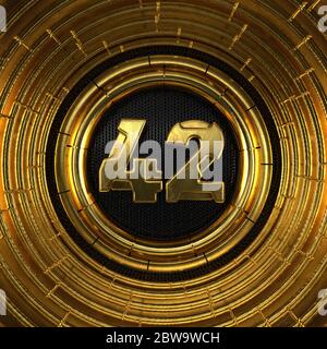 42 gold number 3d illustration render Stock Photo - Alamy