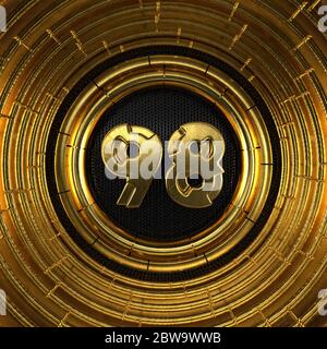 number 98 (number ninety-eight) perforated with small holes on the ...