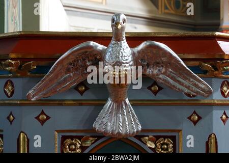 Holy Spirit bird statue at the pulpit in the parish church Birth of the ...