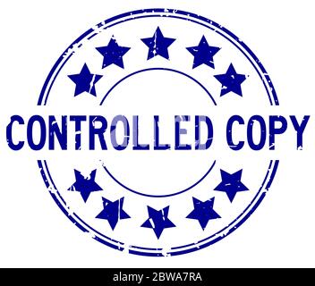 Grunge blue uncontrolled copy word rubber seal stamp on white background Stock Vector Image ...
