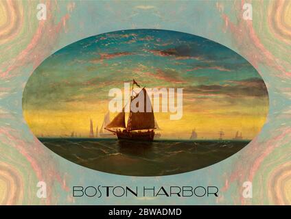 Boston Harbor by Charles Manger. An original reworking of the painting ...