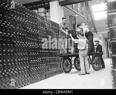 Royal Army Service Corps (RASC) - Men & wagon at entrance to stores ...