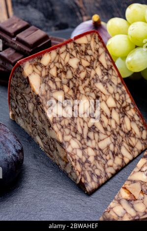 Cheese collection, Irish brown waxed marbeled cheddar cheese flavoured ...