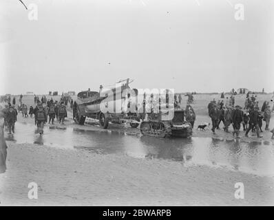 Lifeboat launched by Motor Tractor. Horses replaced by water tight ...