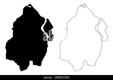 Bhubaneswar City (Republic of India, Odisha State) map vector ...