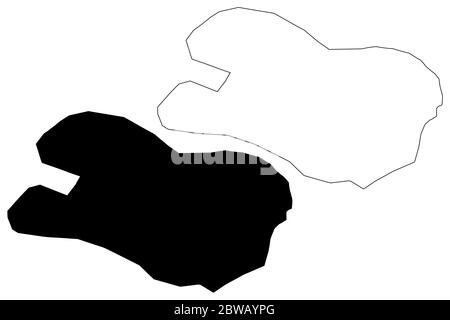 Hubli City (Republic of India, Karnataka State) map vector illustration ...