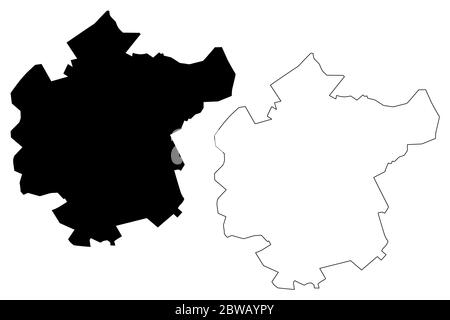 Aligarh district (Uttar Pradesh State, Republic of India) map vector ...