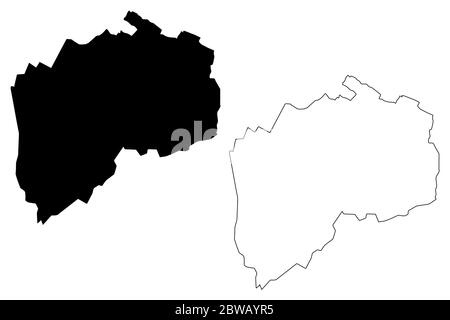 Gurgaon district (Haryana State, Republic of India) map vector ...