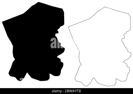 Bareilly district (Uttar Pradesh State, Republic of India) map vector ...