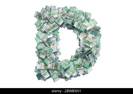 Letter Y from euro packs. 3D rendering isolated on white background ...