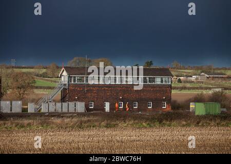 The Great central railway mechanical signal box at Wrawby Junction ...