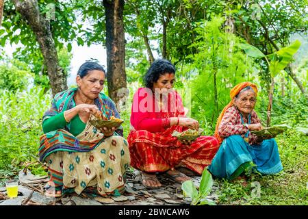 Gorkha,Nepal - June 26,2019: Nepali Brahmin Woman in traditional attire ...
