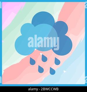 Rainy cloud logo icon concept illustration Stock Vector Image & Art - Alamy