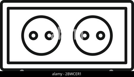 Double plug icon. Outline double plug vector icon color flat isolated ...