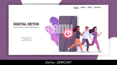 mix race people running with digital devices cyber monday big sale ...