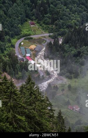 Panoramic view of Cat Village and its historic Ottoman stone arch ...