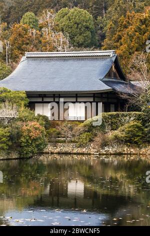 Japanese wooden house at the autumn forest in Kyoto, Japan Stock Photo ...