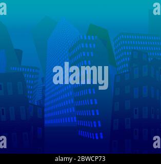 A city buildings cartoon pop art comic book style skyscraper background ...