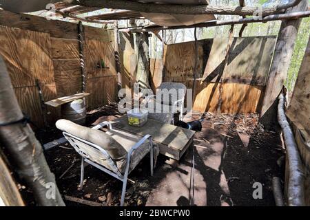 Abandoned fort in the woods Stony Brook Long Island New York Stock ...