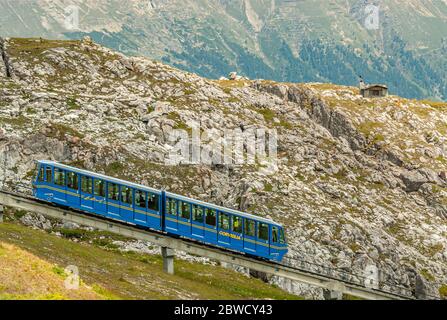 Saint Moritz, Switzerland, the funicular Chantarella - Corviglia Stock ...