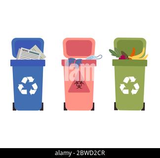 Trash bin icon without recycle symbol isolated on white background ...